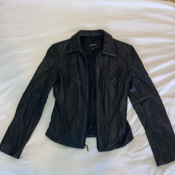 Express | Jackets & Coats | Vintage Express Genuine Leather Jacket Size ...